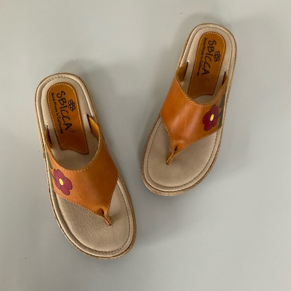 Sbicca | Shoes | Sbicca Leather Flipflops | Poshmark